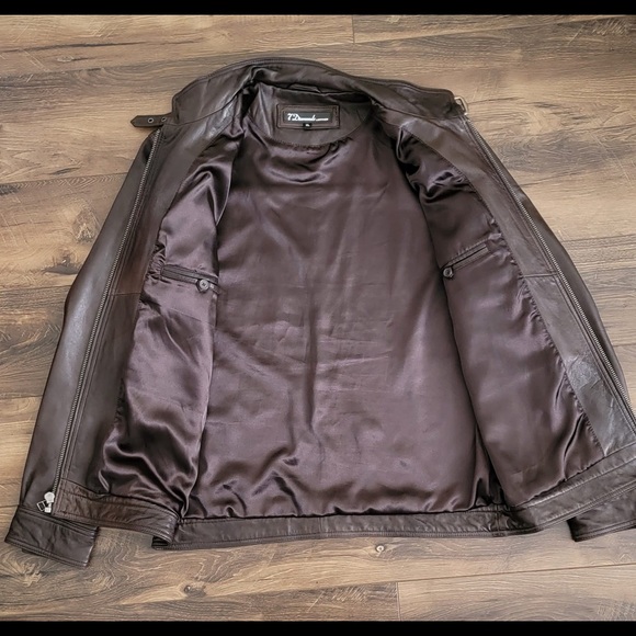 7 Diamonds | Jackets & Coats | 7 Diamonds Leather Jacket Brown Xl ...